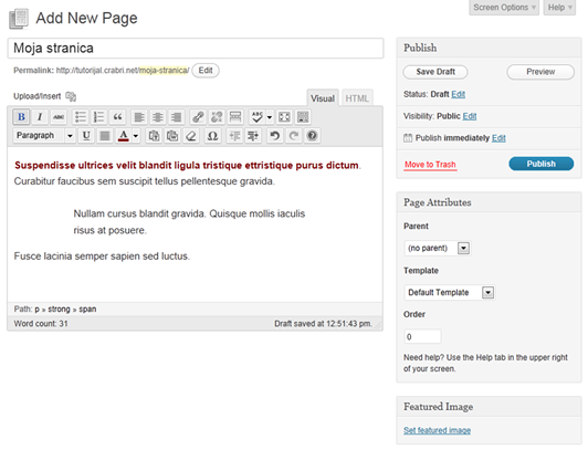 2.8. Dodavanje i uređivanje stranica | Kako koristiti WordPress